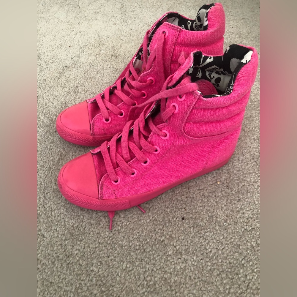 Betsey Johnson Hot Pink High Tops - Gem
